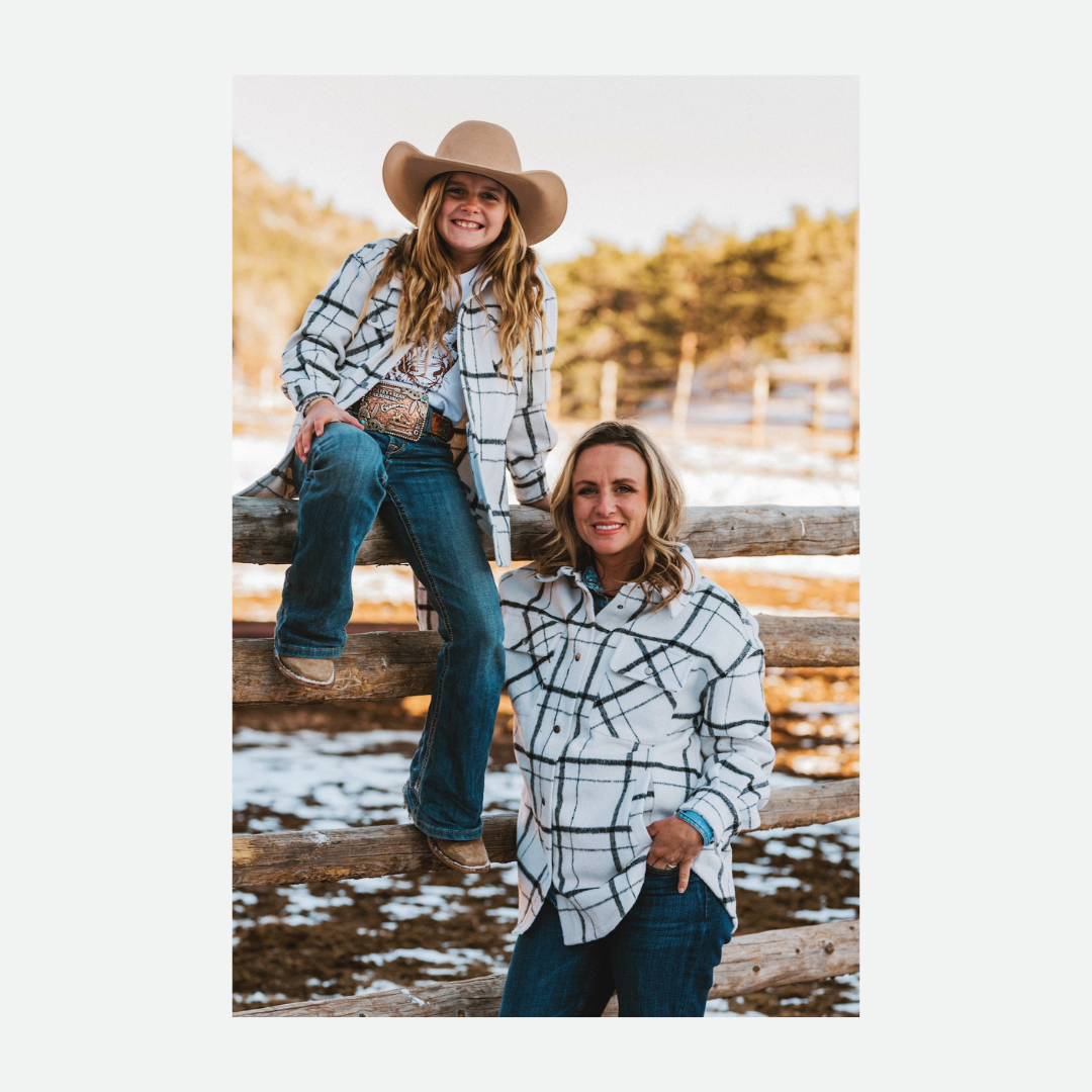 Blanco Plaid Mommy and Me Matching Shackets – Twinsies Rock